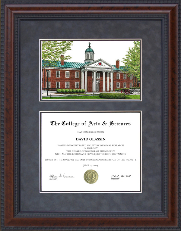 Diploma Frame with Licensed Brandeis School of Law Campus Lithograph ...