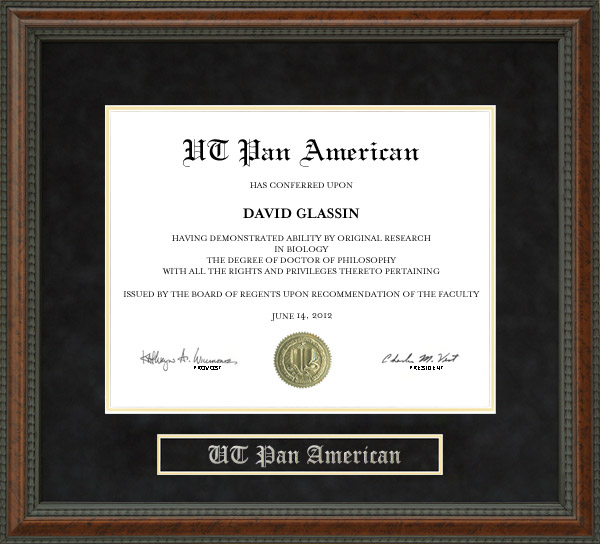 University of Texas - Pan American (UTPA) Diploma Frame: Wordyisms