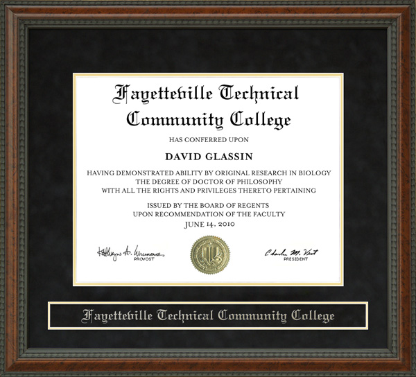 Fayetteville Technical Community College (FTCC) Diploma Frame by Wordyisms